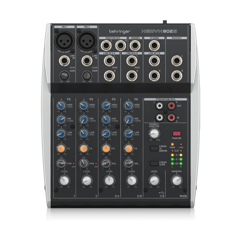 BEHRINGER XENYX 802S 8 CHANNEL MIXER WITH USB – Allegro Education Supplies